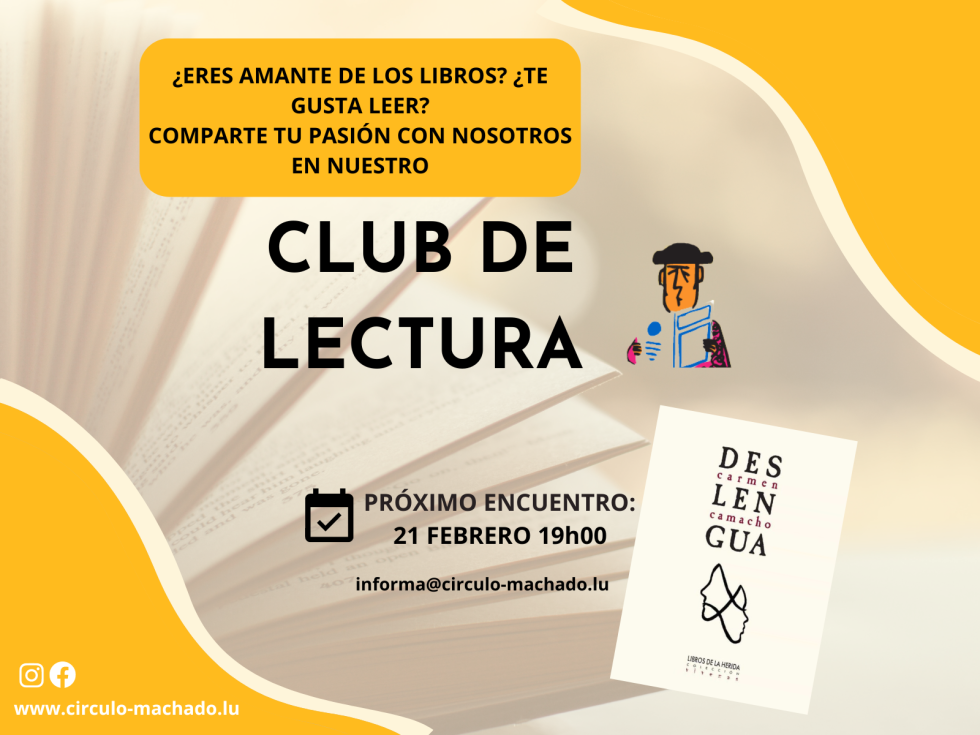 21 FEBRERO| CLUB DE LECTURA - Circulo Antonio Machado